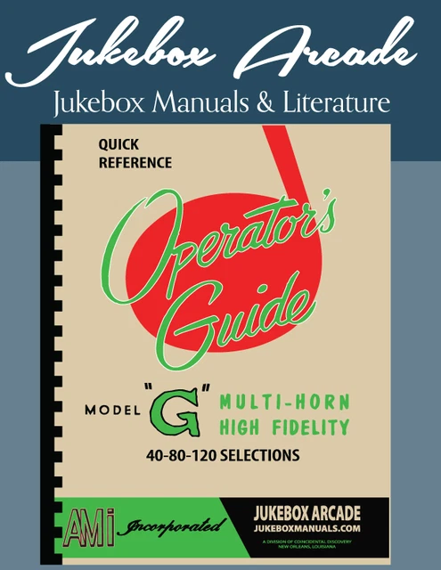 NEW! AMI MODEL "G" Series Manual Rare Operators Guide for 40-80-120 ...