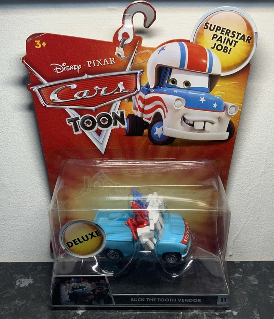 DISNEY PIXAR CARS Deluxe Buck The Tooth Vendor Diecast 1:55 Combined ...