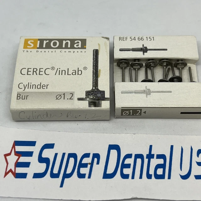 SIRONA CEREC INLAB cylinder Diamond Ten Total Burs dental milling 1.2 ...