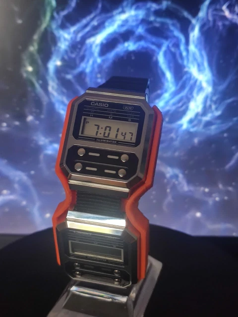 CASIO A100 TWINGEAR digital watch, new, cosplay space alien astronaut ...
