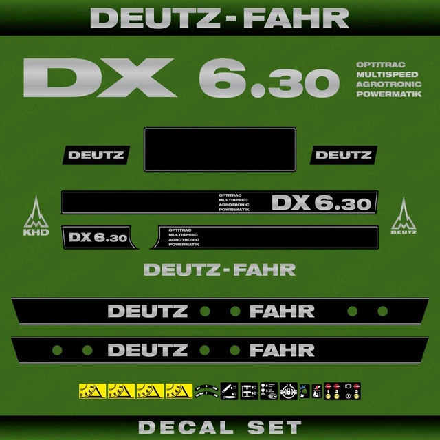 KIT AUTOCOLLANTS / stickers de remplacement Deutz-Fahr DX 6.30 OMAP ...