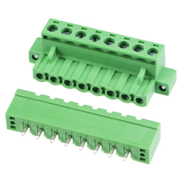PCB MOUNT SCREW Terminal Block 5.08mm Pitch 8 Pin 10A Straight Plug-in ...