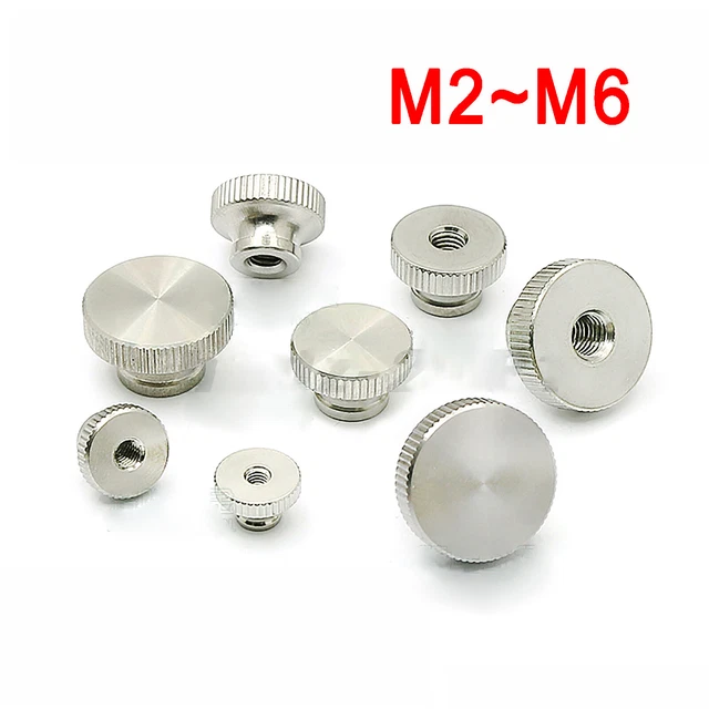 M2 M2.5 M3 M4 M5 M6 High Knurled Thumb Nut Stainless Steel Hand Grip ...