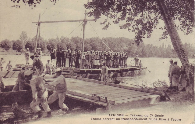 WW1 FRENCH ENGINEERS Moving A Pontoon Bridge At Avignon 1915 £3.29 ...