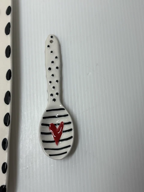 NEW HEARTFUL HOME Plate & Spoon by Tracy Pesche Polka Dots Heart 2018 ...