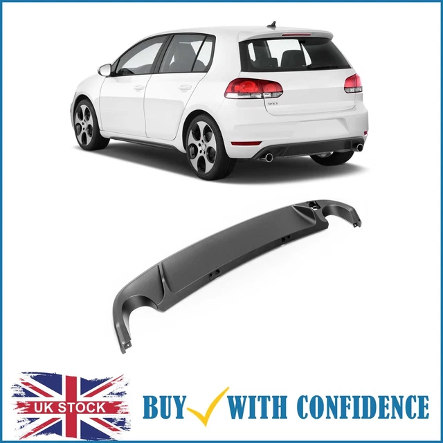 VW GOLF MK6 GTI/GTD Rear Bumper Spoiler Diffuser Dual Exhaust Mat Black ...