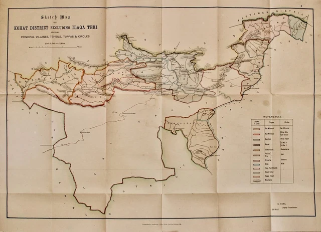INDIA MAP - Rare Map Of Kohat District 1885 By R. Udny £699.00 ...