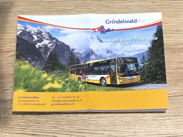 SWISS BUS TIMETABLE Booklet - Grindelwald- 2024 £0.99 - PicClick UK