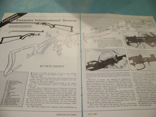 FIREARMS INTERNATIONAL BRONCO..HISTORY/EXPLODED View/Disassembly (863Nn ...