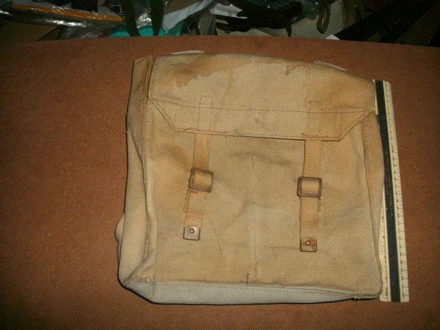 BRITISH ARMY WEBBING haversack/side pack WW2 dated 1944 HHC & Co LTD ...