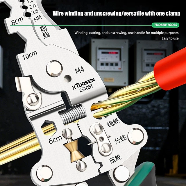 MULTI FUNCTIONAL FOLDABLE Wire Stripping Pliers Cable Cutter Stripper ...