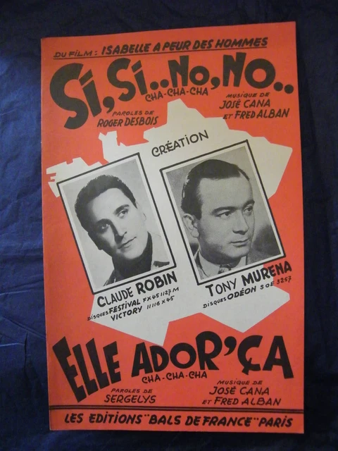 & SPARTITO SI No Claude Robin Tony Murena Elle Ador 'Es 1957 Music ...