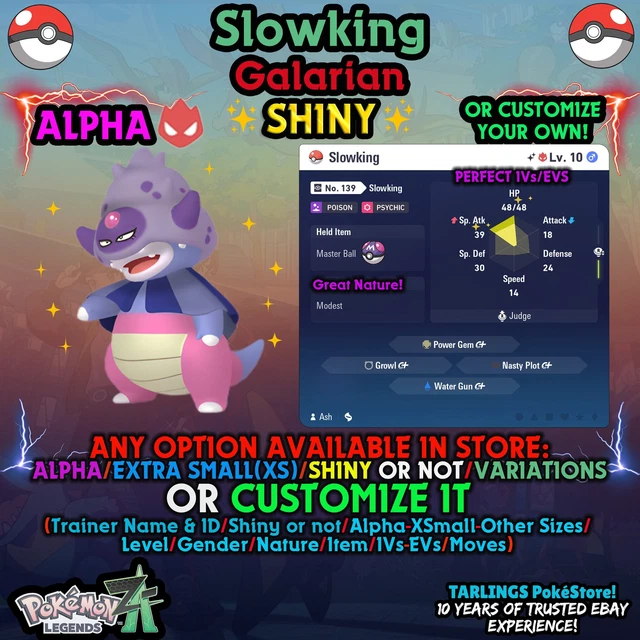POKEMON LEGENDS ZA 🦖 Slowking Galarian SHINY ALPHA LVL10 🎗️ BATTLE ...