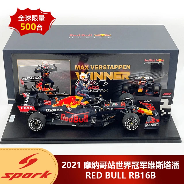 SPARK 1:18 RED Bull RB16 2021 Monaco Victory Verstappen + Figurines ...
