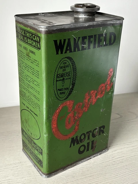 WAKEFIELD CASTROL MOTOR Oil One Gallon Can Dated 1919 £177.48 - PicClick UK