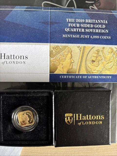 WORLD'S FIRST 4-SIDED 22ct Gold Quarter Sovereign 2019. Mint Uncirculated. Rare. £302.32 ...