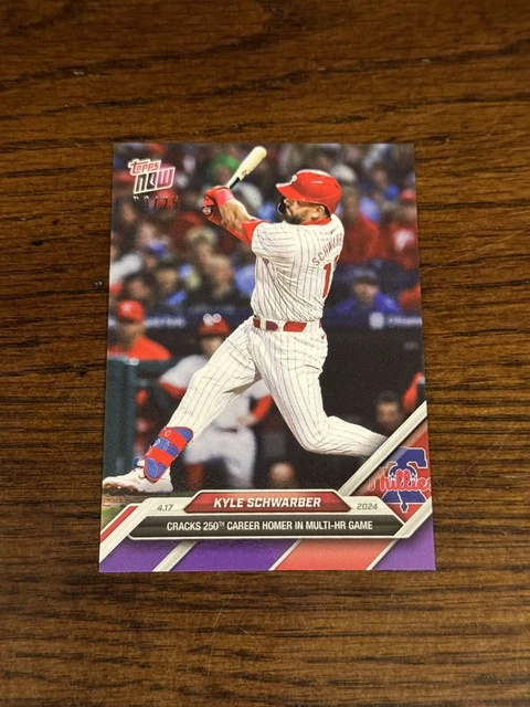 SCHEDA KYLE SCHWARBER 250th Home Run 2024 MLB TOPPS NOW 92 viola ...