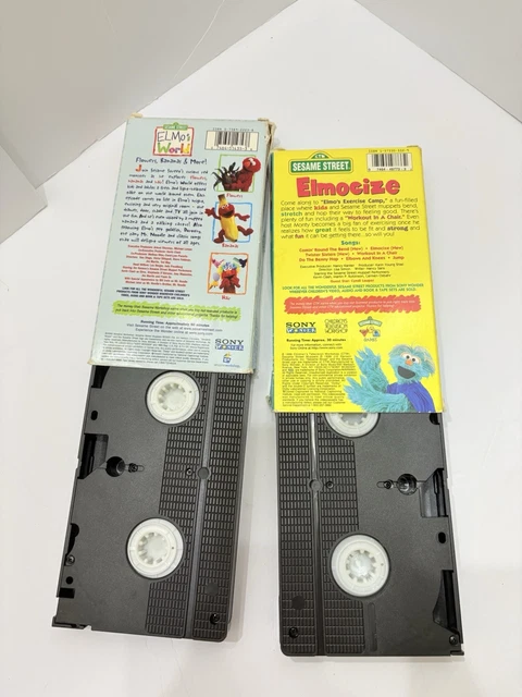 ELMO VHS LOT Of 2 Sesame Street Tapes Elmocize, Flowers, Bananas & More ...