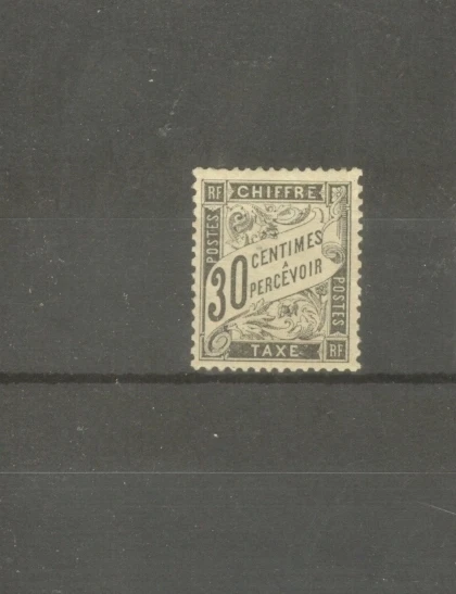 FRANCE STAMP TIMBRE TAXE N° 18 "TYPE DUVAL 30c NOIR" NEUF xx TTB, SIGNE ...