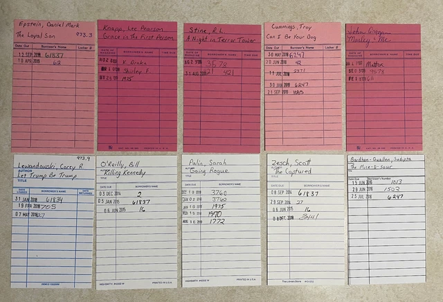 10 OLD-FASHIONED EPHEMERA Library Cards Book Checkout Due Date Bookmark ...