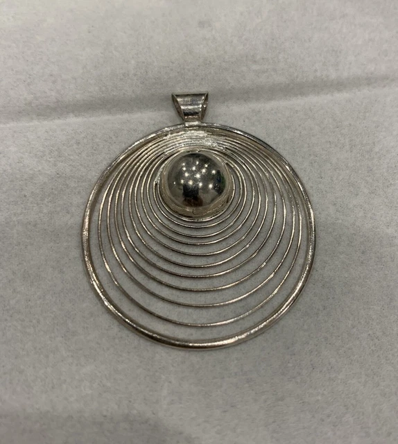 HÜBSCHER 925 SILBER Anhänger Adolf Regelmann Kreise Kugel Spirale Toni ...