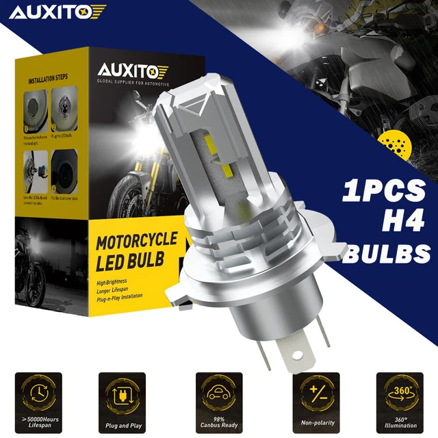 BRIGHT H4 HB2 9003 HS1 LED Bulb Hi/Lo Beam White Headlight Motorcycle Canbus 12V $35.99 ...