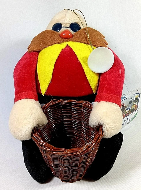 RARE SONIC THE Hedgehog DR EGGMAN ROBOTNIK 7" BASKET Plush Doll SEGA ...