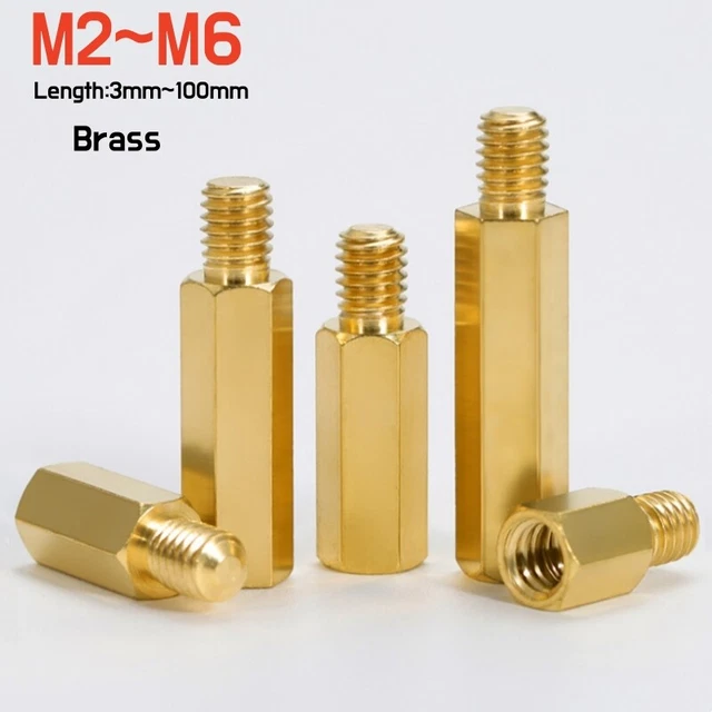 M2 M2.5 M3 M4 M5 M6 Male-Female Hex Brass Pillars PCB Threaded Standoff Spacers EUR 3,89 ...