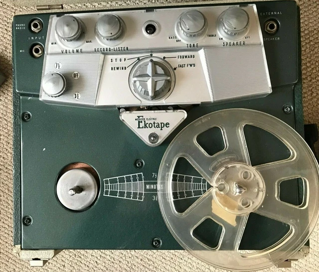 VINTAGE ELECTRONICS WEBSTER Electric Ekotape 205 reel to reel tape ...