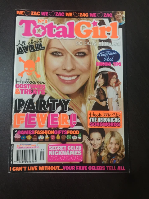 TOTAL GIRL MAGAZINE girlie teen mag celebrity gossip oct 2007 avril ...