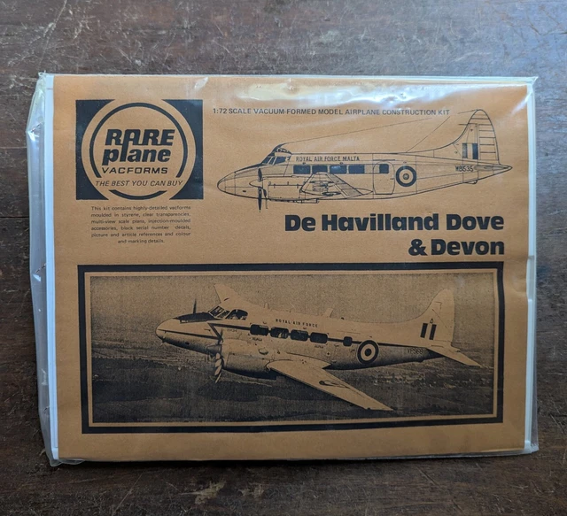 RARE PLANE DE Havilland Dove & Devon Vac-Formed Model Aircraft Kit- 1: ...