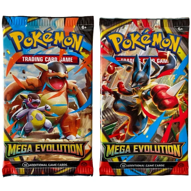 POKÉMON TCG MEGA Evolution Booster Pack Lot x2 Kangaskhan & Lucario ...