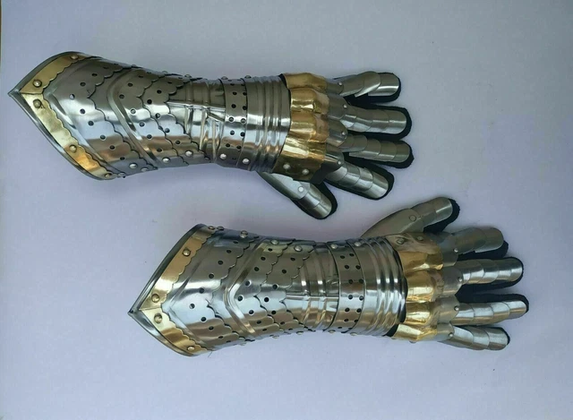 MEDIEVAL KNIGHT GAUNTLET Gloves Armor Accents Crusader Pair Handmade ...