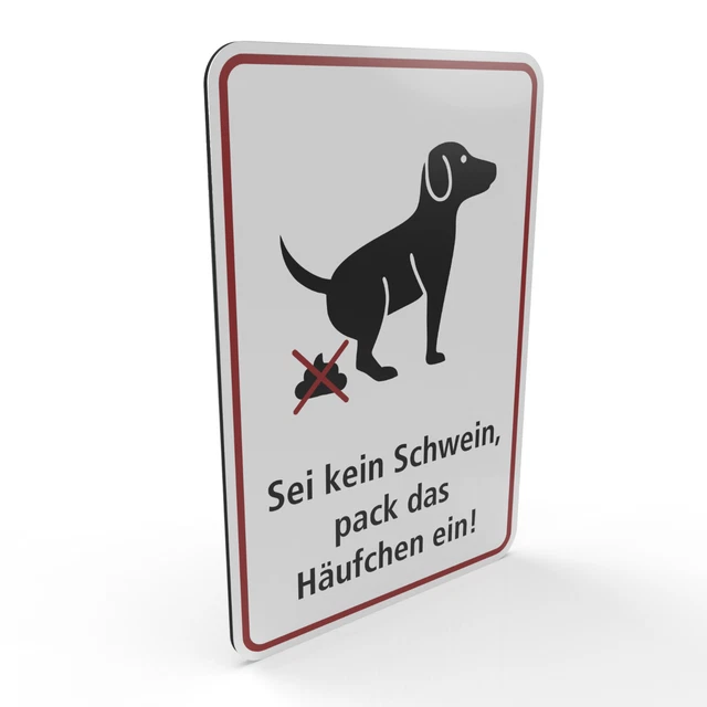KEIN HUNDEKLO HINWEISSCHILD Haufen aufsammeln 20 x 30 cm ...
