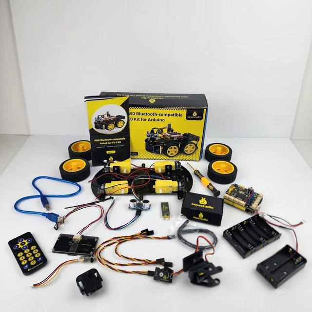 KEYESTUDIO SMART CAR Robot,4WD Programmable DIY Starter Kit for Arduino ...