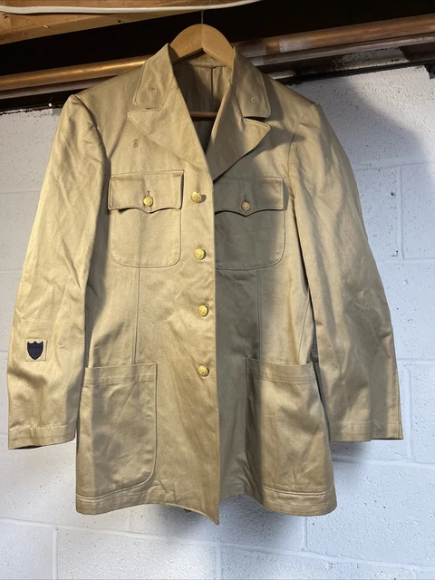 WW2 KHAKI USCG Coast Guard Dress Uniform Jacket Coat Vet Henry Plt 36 ...