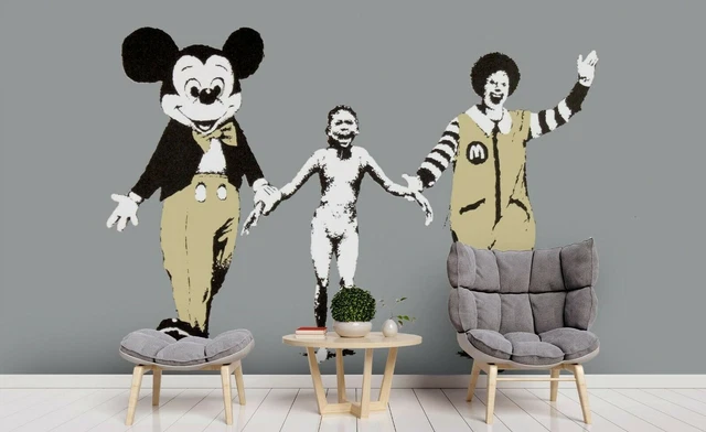 FOND D'ÉCRAN MURAL 3D souris Banksy Mickey amovible auto-adhésif 359 EUR 103,72 - PicClick FR