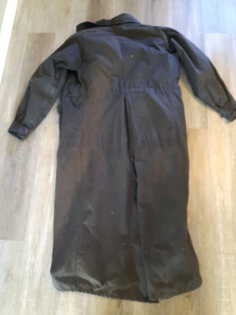 AUSTRALIAN OUTFITTERS LINED Wool Trench Duster Coat Oil Cloth Mens ...