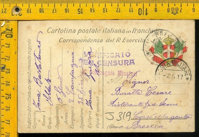 WW1 PRIMA GUERRA Franchigia Posta Militare x Brescia J 319 minatori EUR 8,99 - PicClick FR