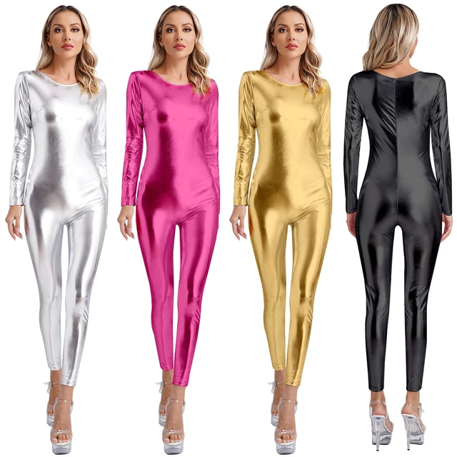 DE DAMEN CATSUIT Funkelnd Unitard Zeitreisender Cosplay Ganzkörper Body ...