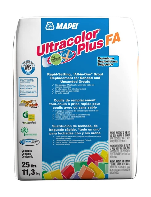 MAPEI ULTRACOLOR PLUS FA Rapid-Setting Grout 25 LBS Cobblestone $97.98 ...
