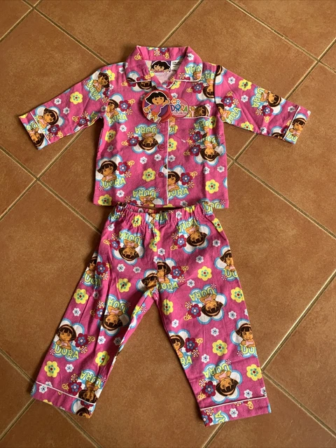 DORA THE EXPLORER Children's Kids Winter Pyjamas Long Sleeve Hot Pink ...