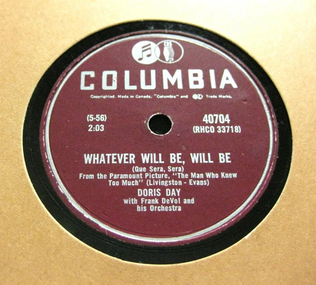 DORIS DAY WHATEVER Will Be, Will Be (Que Sera) / I've Gotta Sing Away ...