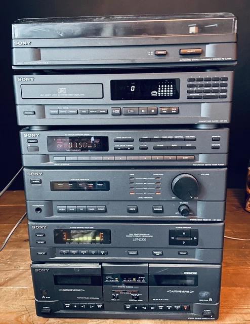 OLD SCHOOL STACKING Sony Hi-Fi System. Black. 1990's. £104.00 - PicClick UK