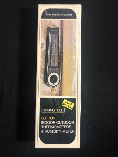 VINTAGE SPRINGFIELD SUTTON Indoor Outdoor Thermometer And Humidity ...