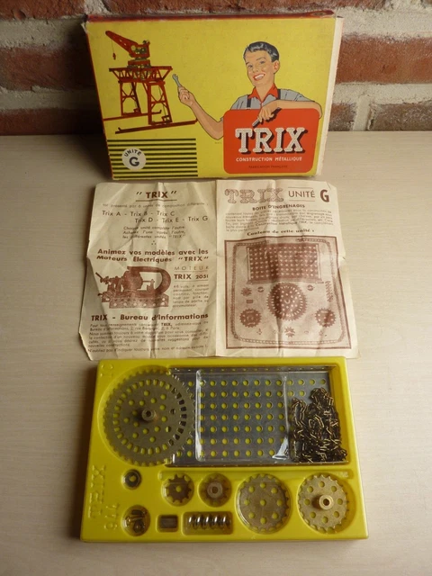 ANCIENNE BOITE JEU Trix Construction Metallique Unite B Complet EUR 19 ...