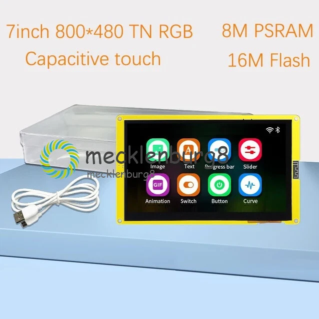 Esp32 S3 Hmi Wifiandbluetooth 70 Inch Smart Display Rgb Lcd Tft For Arduino Lvgl Eur 2996