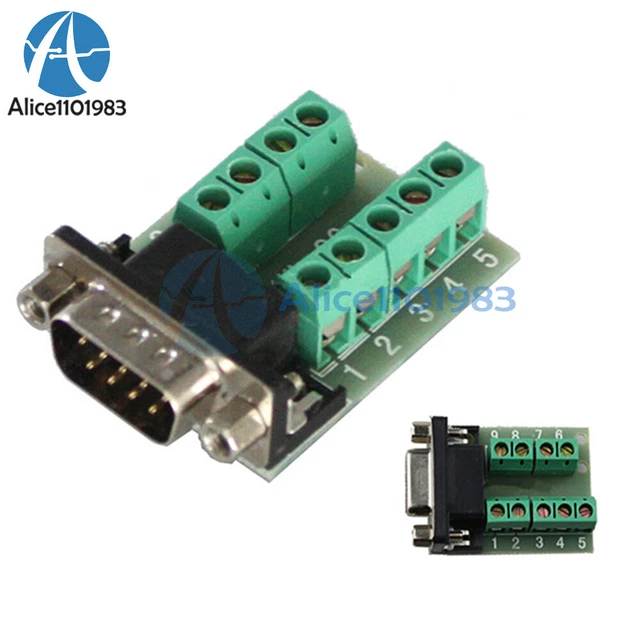 DB9 MALE ADAPTER signals Terminal module RS232 Serial to Terminal DB9 ...