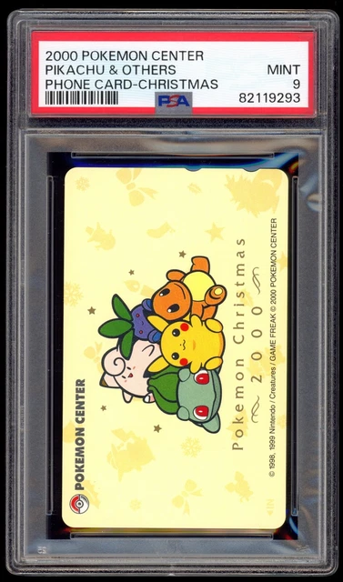 2000 PSA 9 Pokemon Center Christmas Phone Card Pikachu Bulbasaur ...