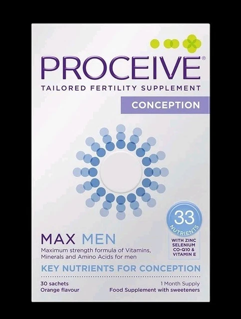 PROCEIVE MAX MEN Fertility Supplement for Conception - 30 Sachets, 33 ...